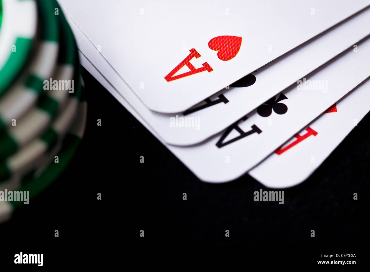 the playing cards and poker chips Stock Photo - Alamy