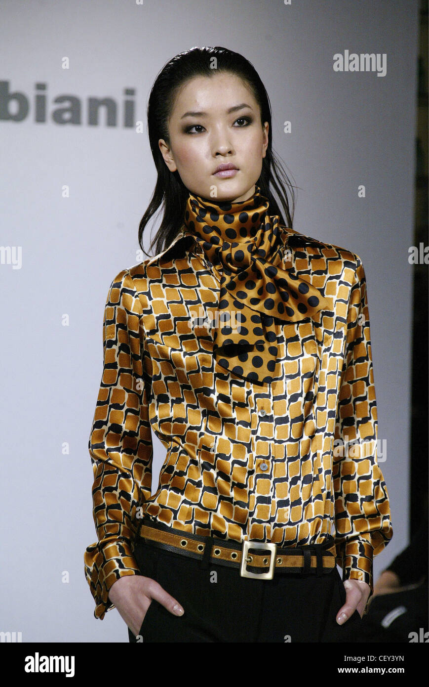 Alberto Biani Ready to Wear Milan A W Model long straight black hair ...