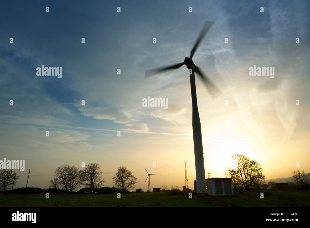 Windmill Farm Electric Power Generation Stock Photo - Alamy