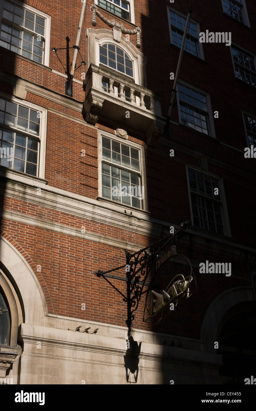 Exterior of 68 Lombard Street with the Grasshopper sign of Martins Bank ...