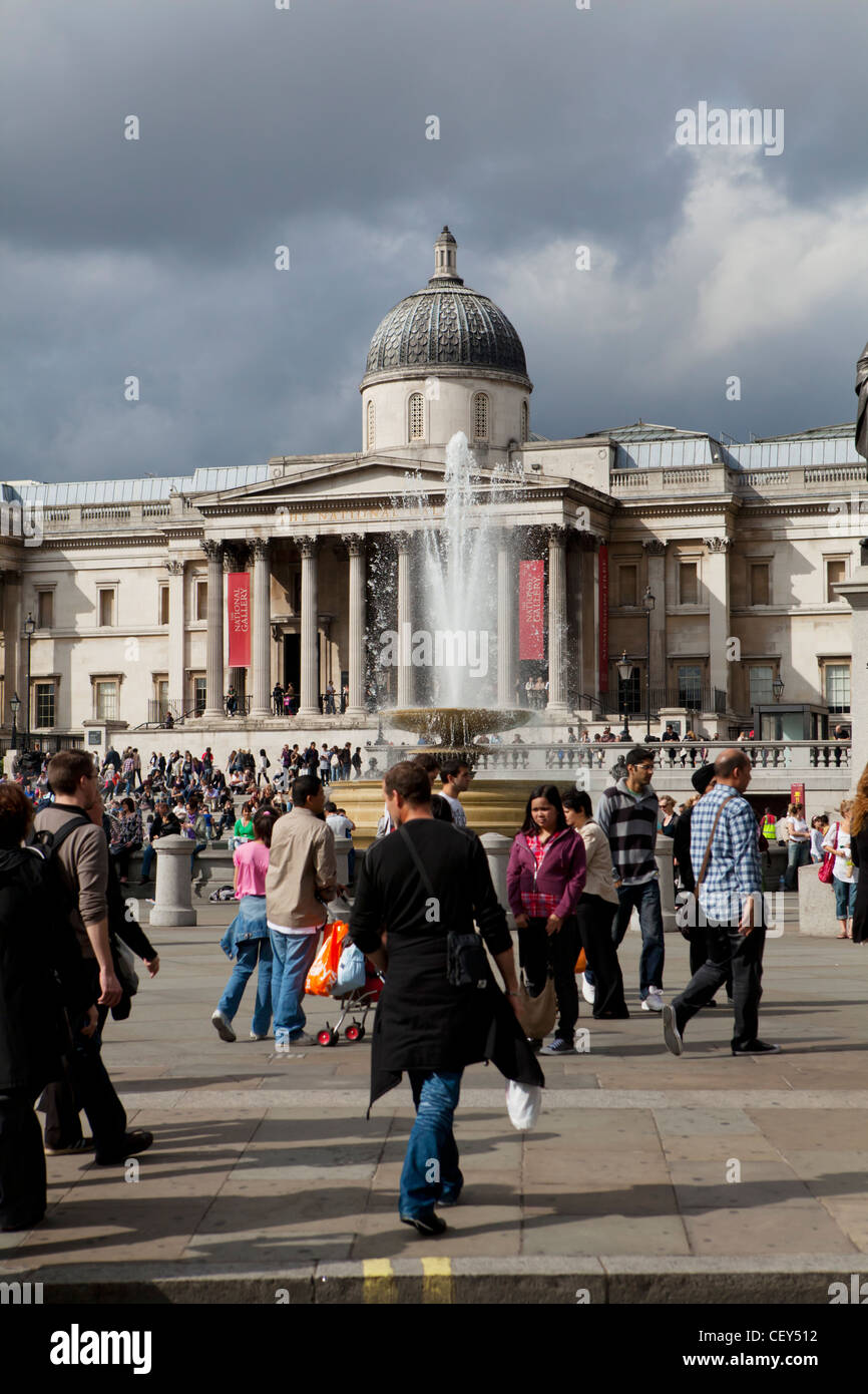 A view of the National Portrait Gallery at Trafalgar Square Stock Photo ...