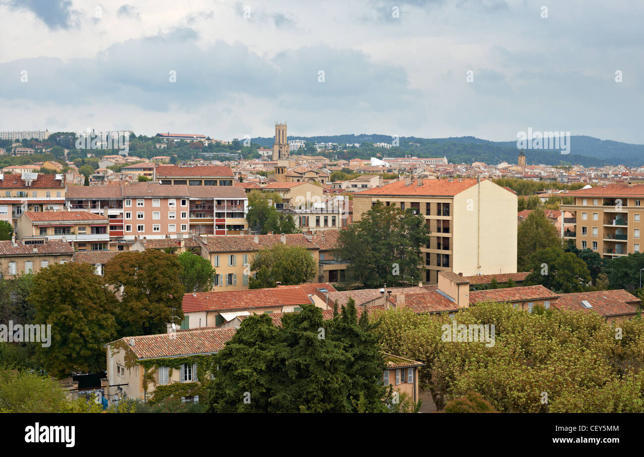 Aix en Provence old town overview Stock Photo - Alamy