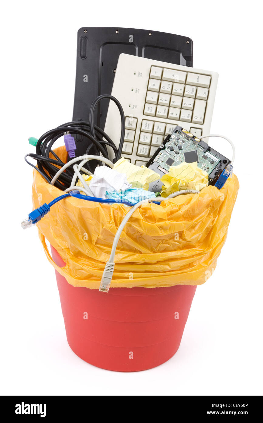 Old garbage can Cut Out Stock Images & Pictures - Alamy