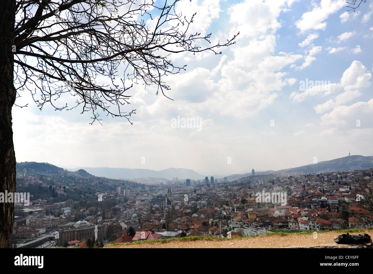 Sarajevo skyline. Panoramic view on Bosnian capital of Sarajevo Stock ...