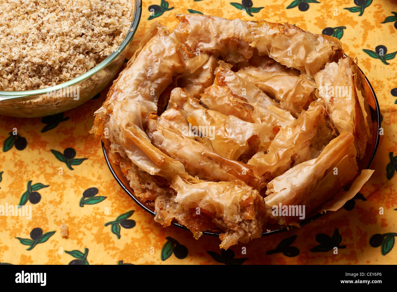 Traditional Bulgarian food Tikvenik sweet dish Stock Photo - Alamy