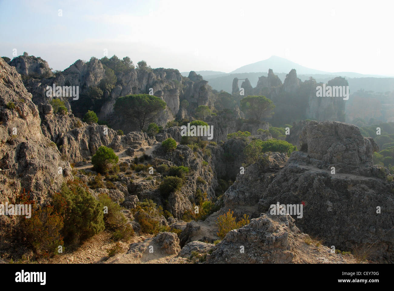The chaotic rock formation called Cirque de Moureze near Clermont l ...