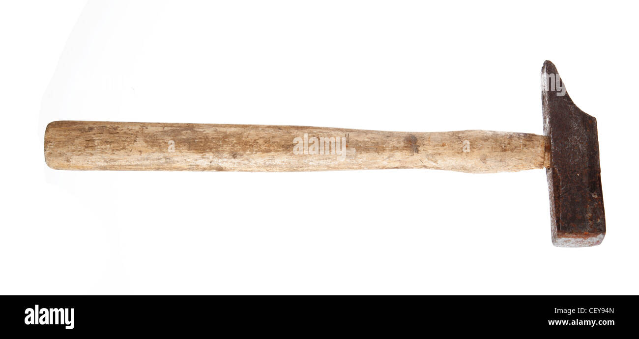Old rusty hammer isolated on white background Stock Photo - Alamy