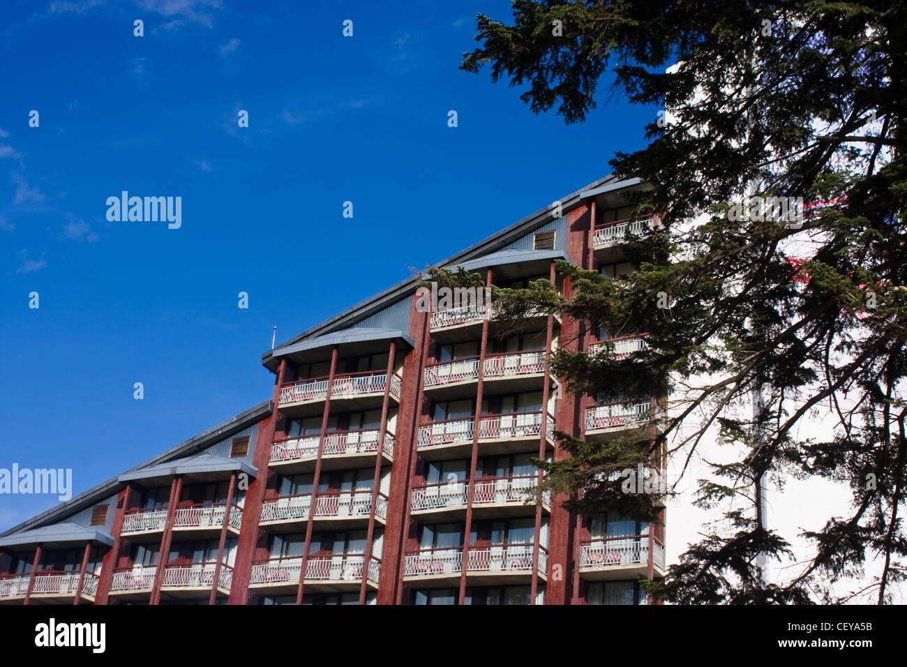 Resort building in the mountain Stock Photo - Alamy
