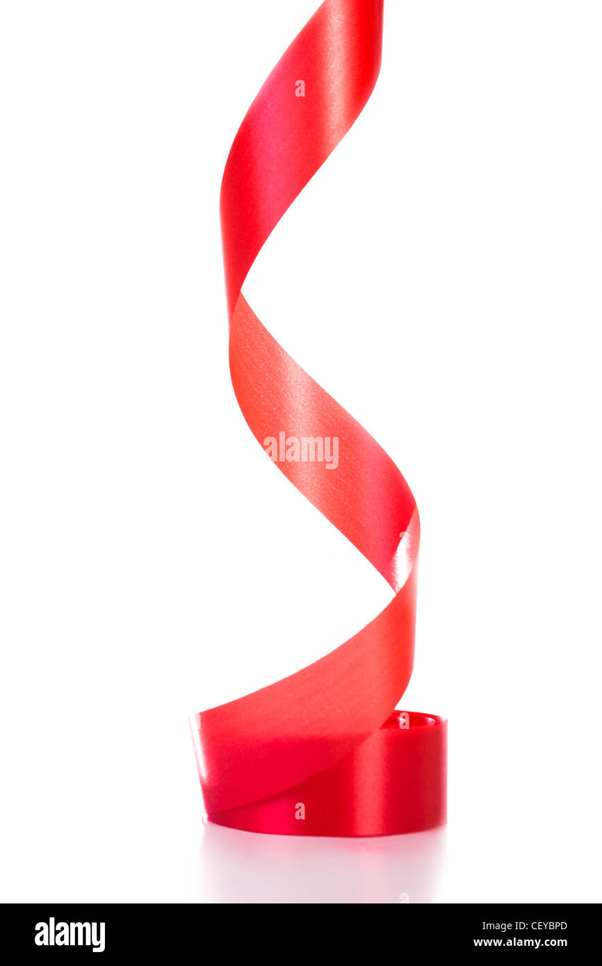 Red ribbon isolated on white Stock Photo - Alamy