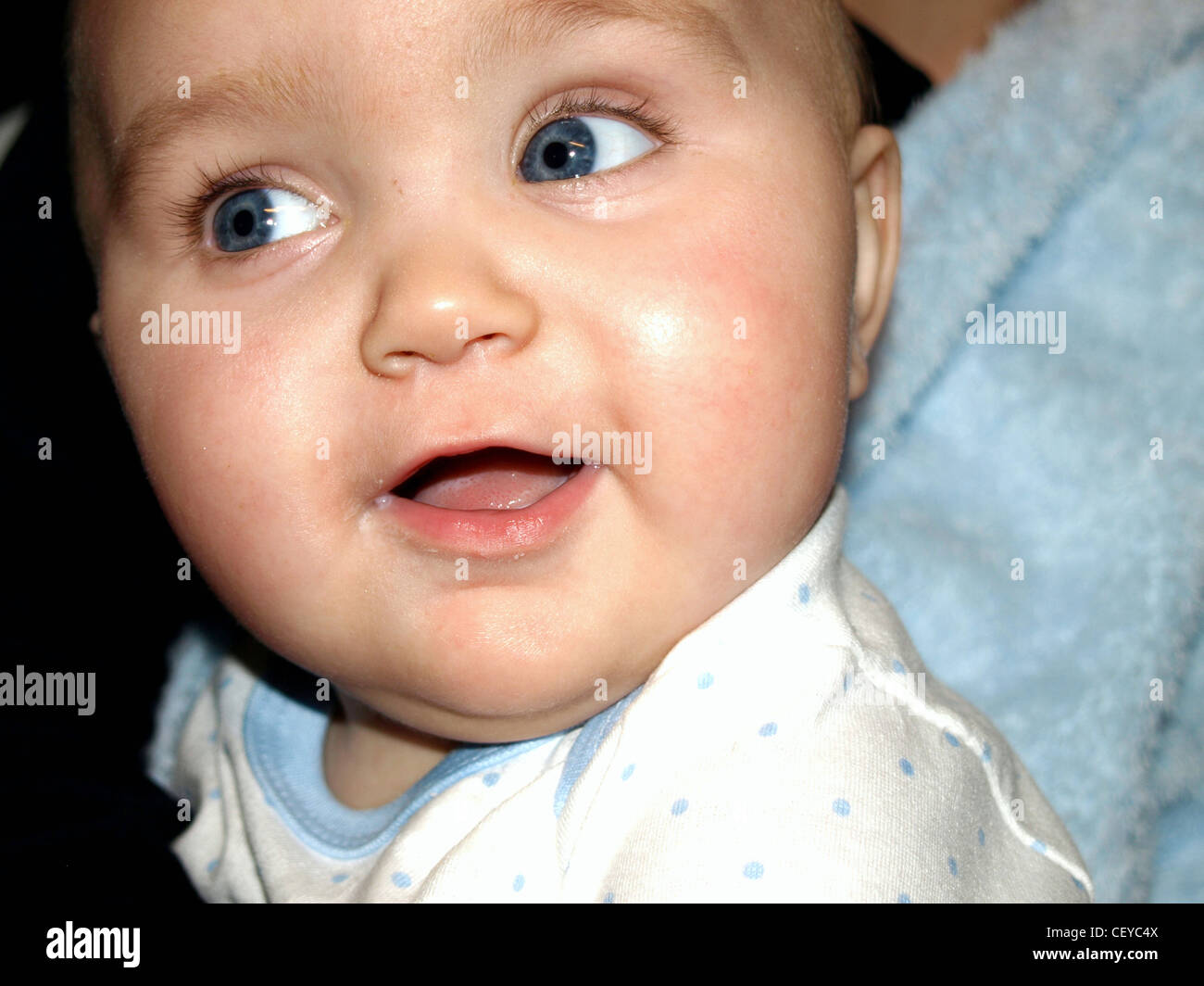 Male baby big blue eyes hi-res stock photography and images - Alamy