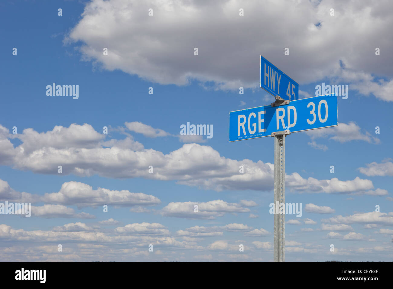 signs of two intersecting roads; alberta canada Stock Photo - Alamy