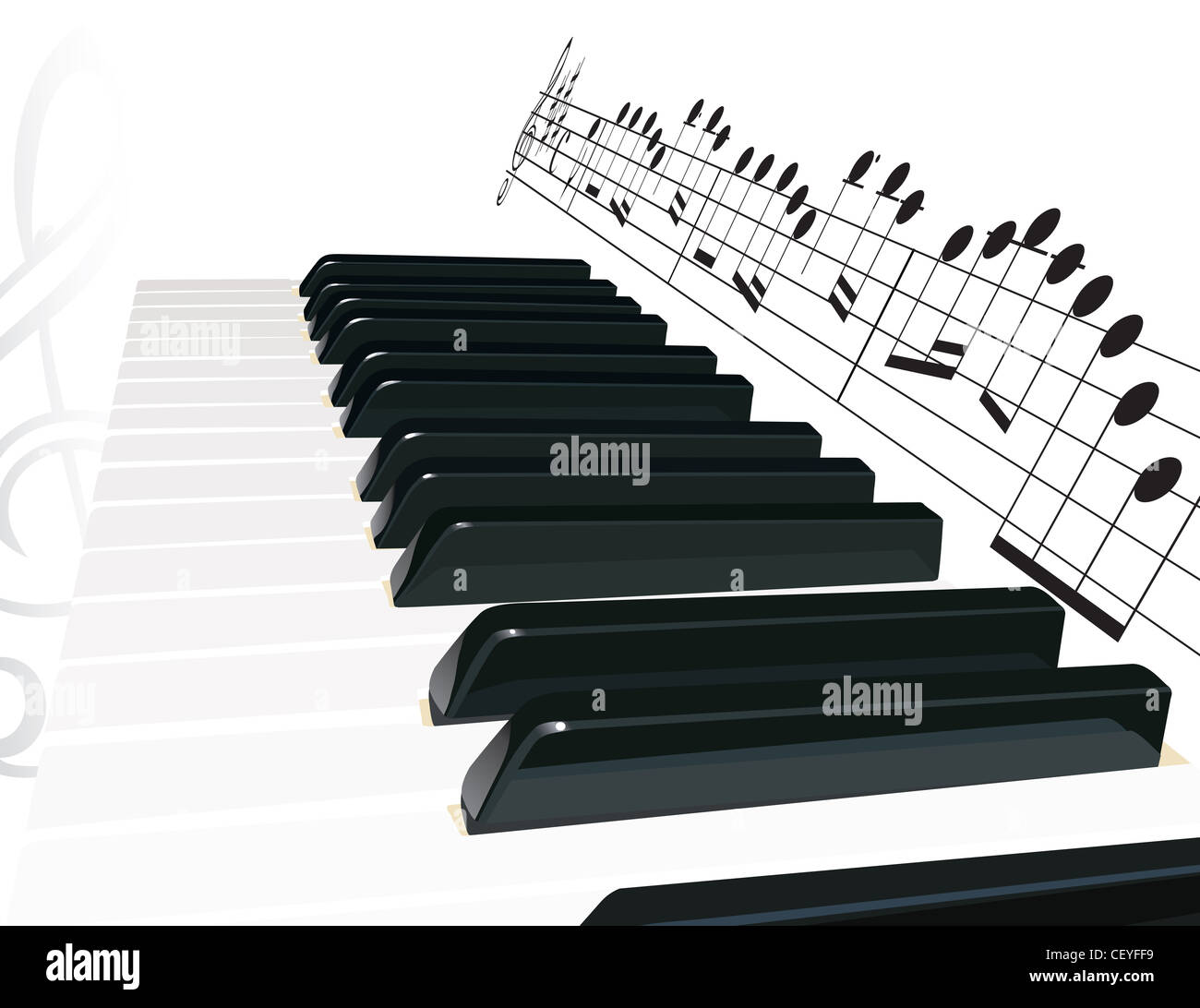 realistic piano keys macro Stock Photo - Alamy