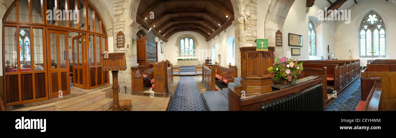 interior of a church building; northumberland england Stock Photo - Alamy