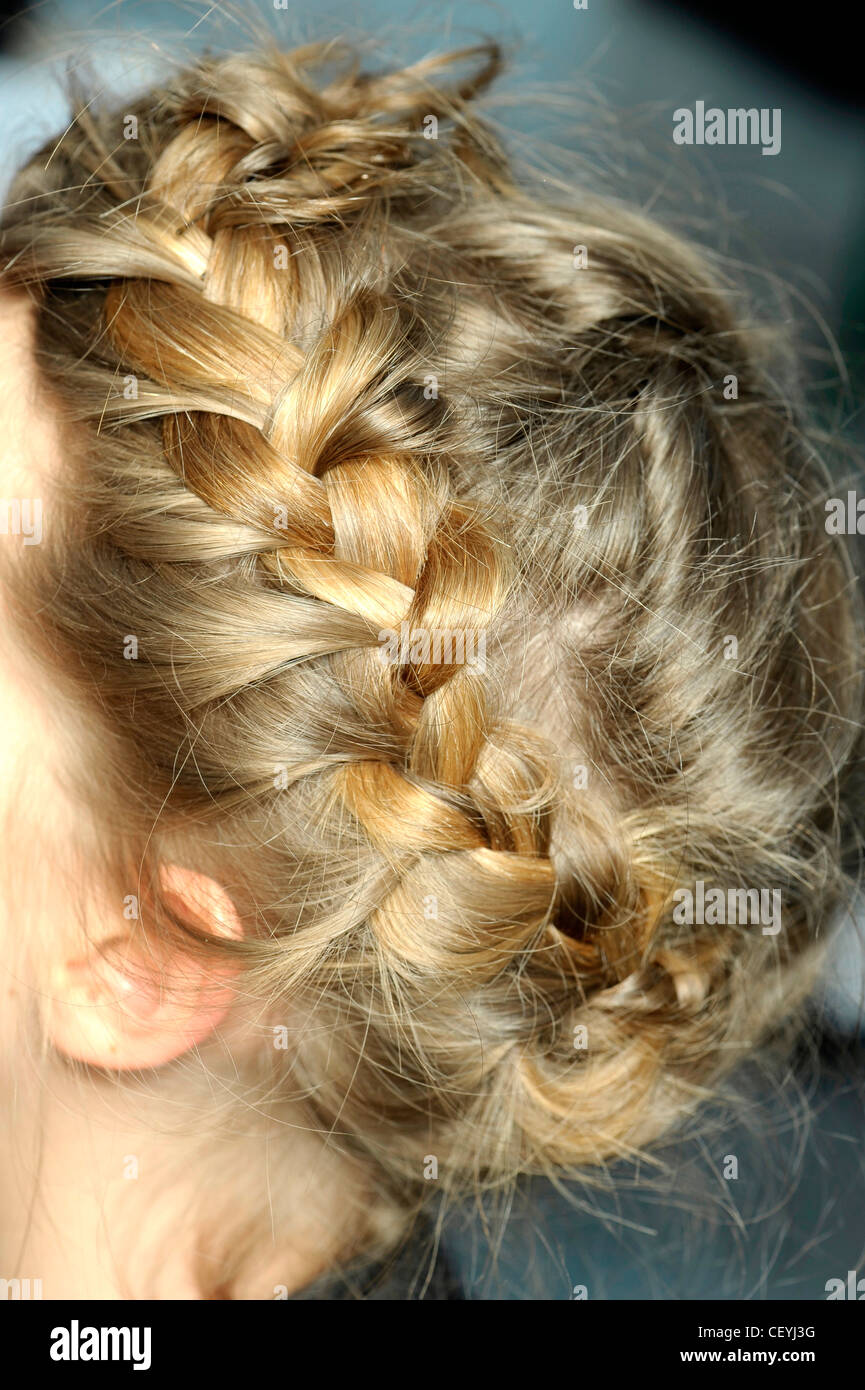 French plait model hi-res stock photography and images - Alamy