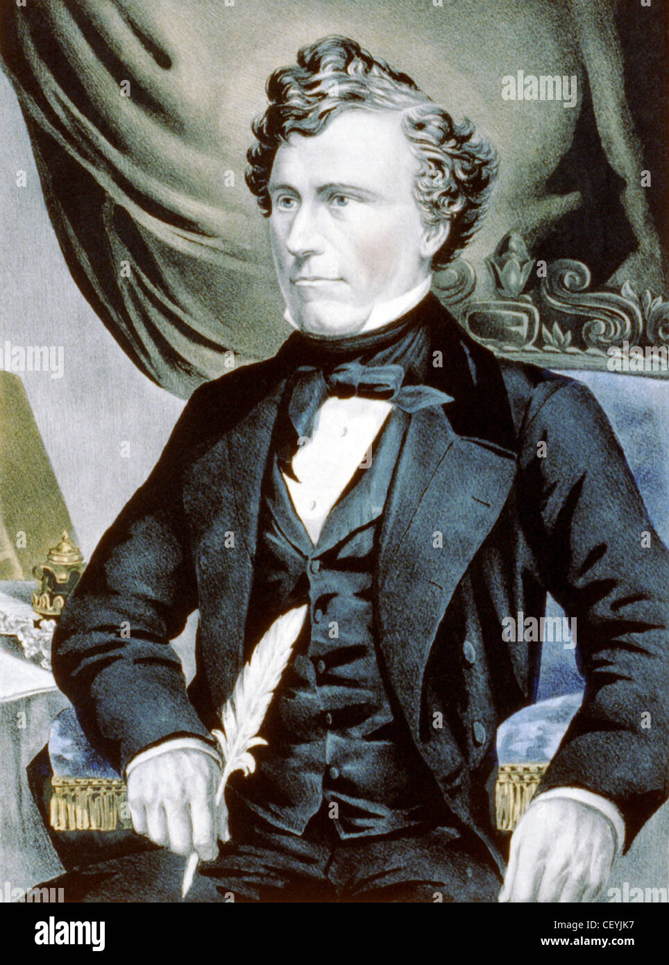 Vintage portrait of Franklin Pierce (1804 - 1869) - the 14th US ...
