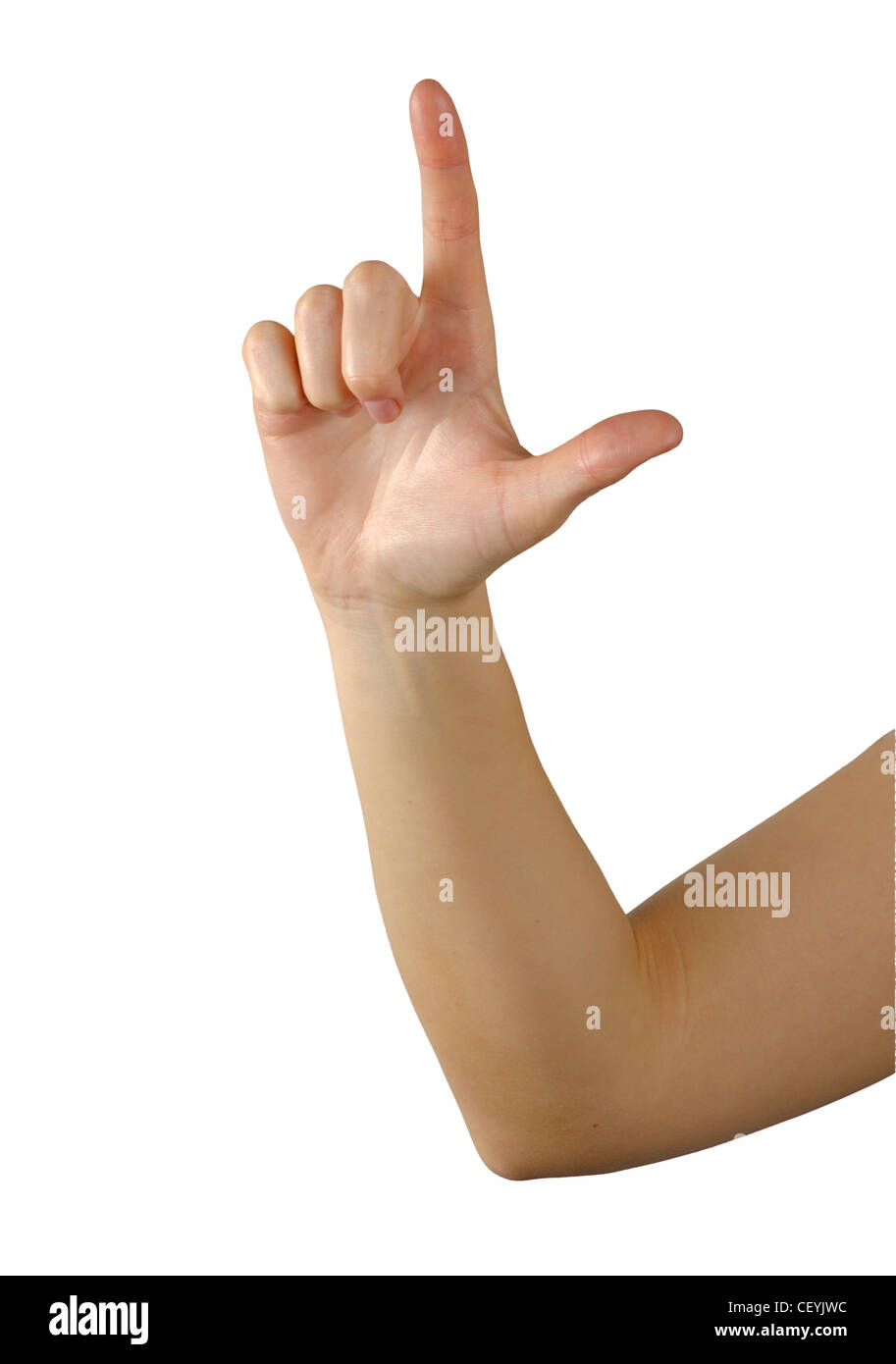 Hand pointing up Stock Photo - Alamy