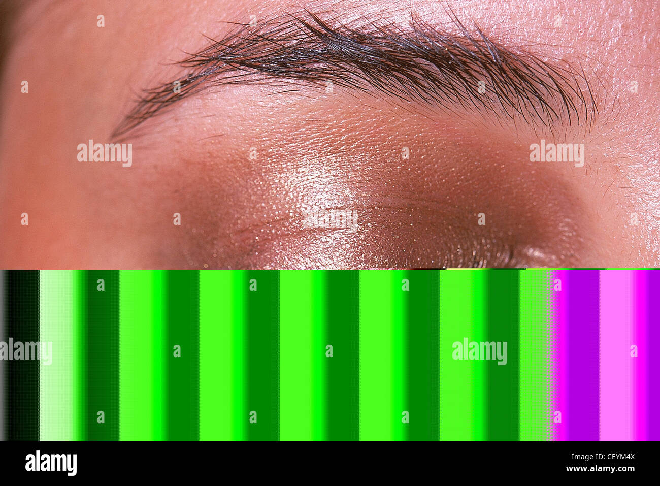 Backstage at Gharanistrok London Ready to Wear S S Detail closed eye of ...