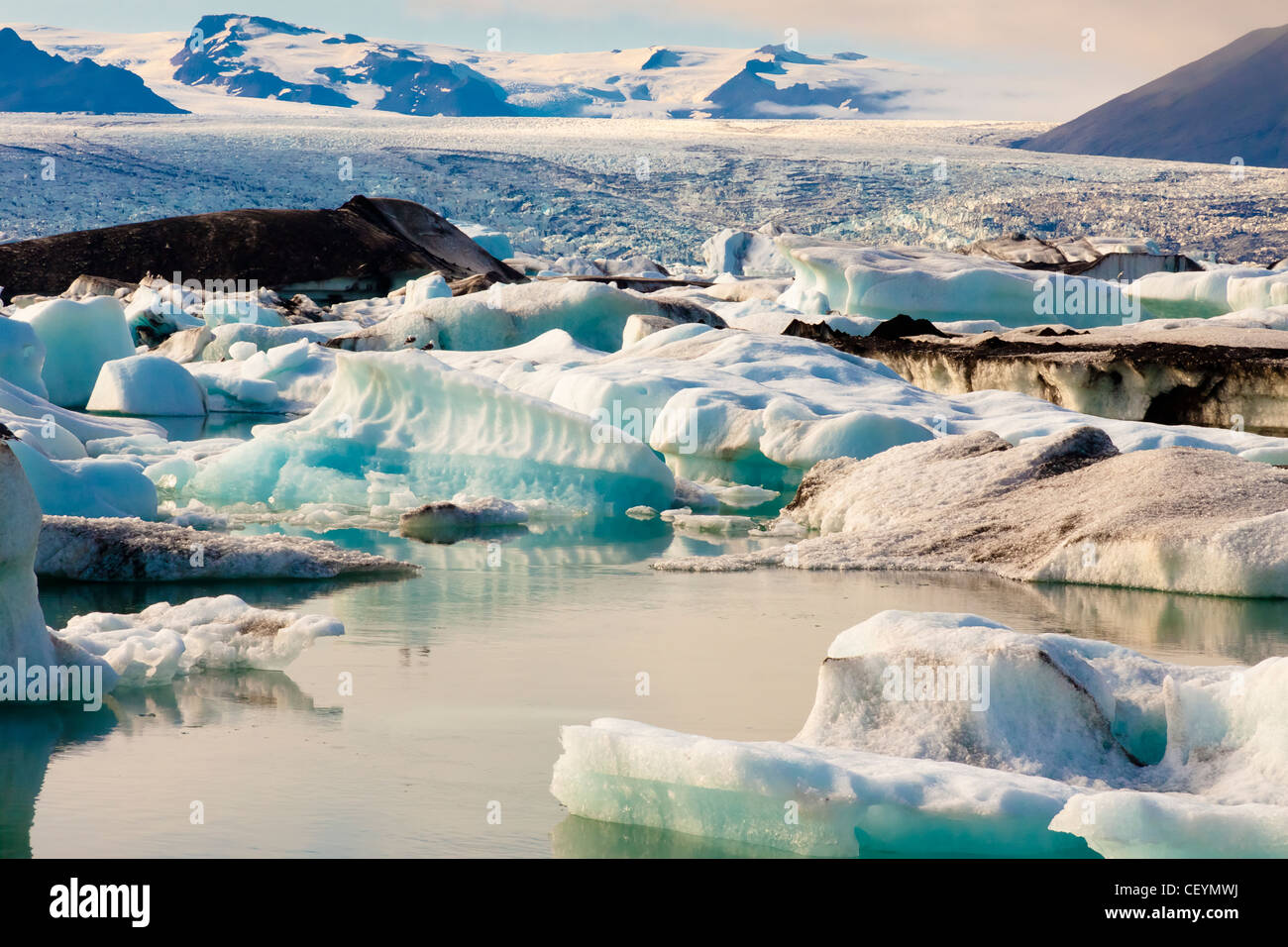 Jokulsarlon, blue ice lagoon. Iceland. Summer day Stock Photo - Alamy