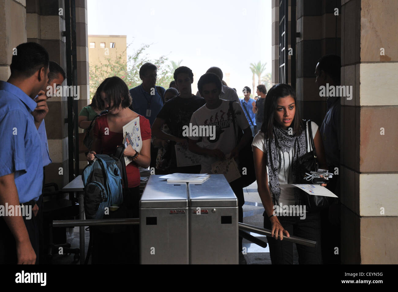 Student life on the new campus of the American University in Cairo, on ...