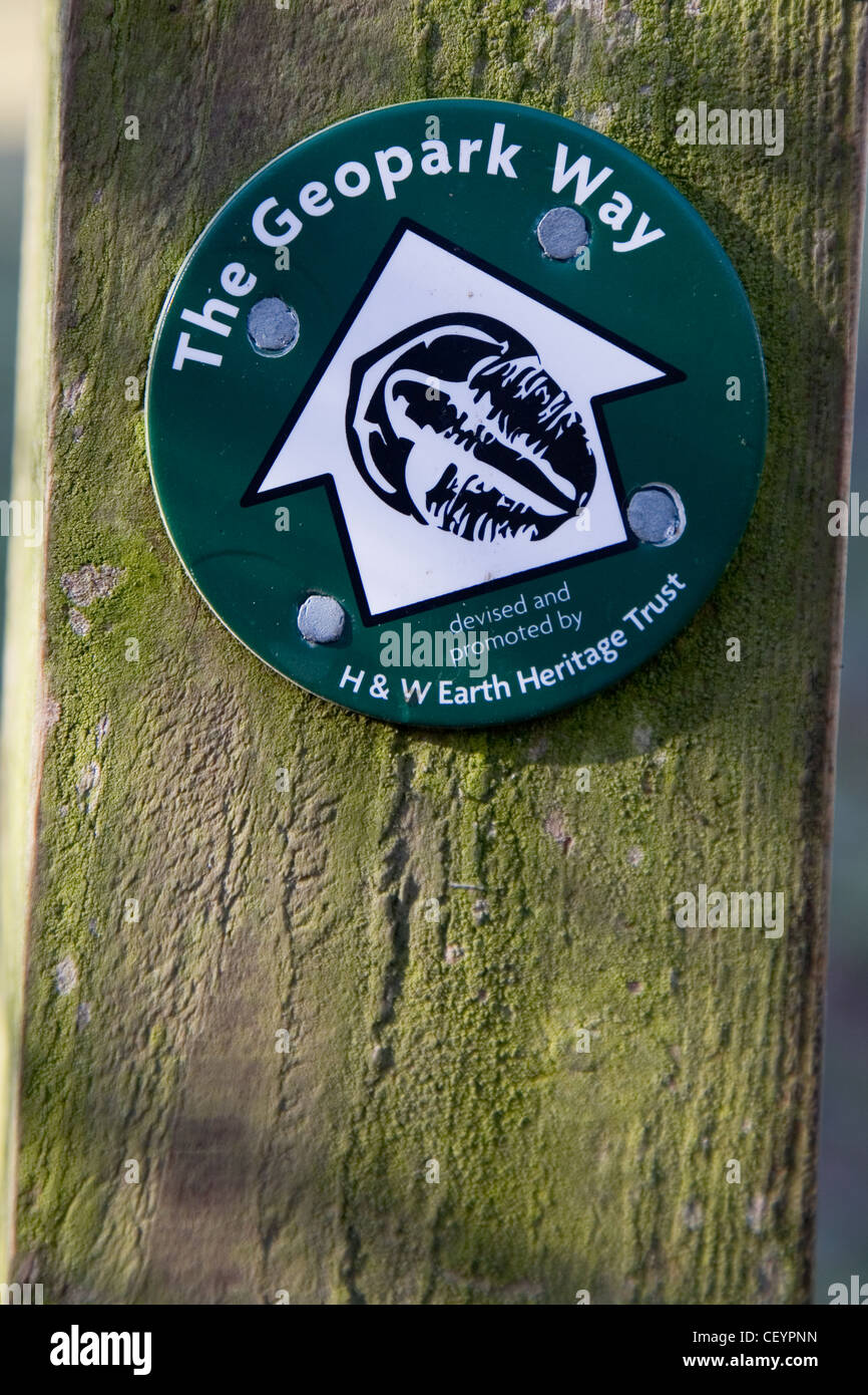 The Geopark Way - signpost near Colwall in Herefordshire Stock Photo ...