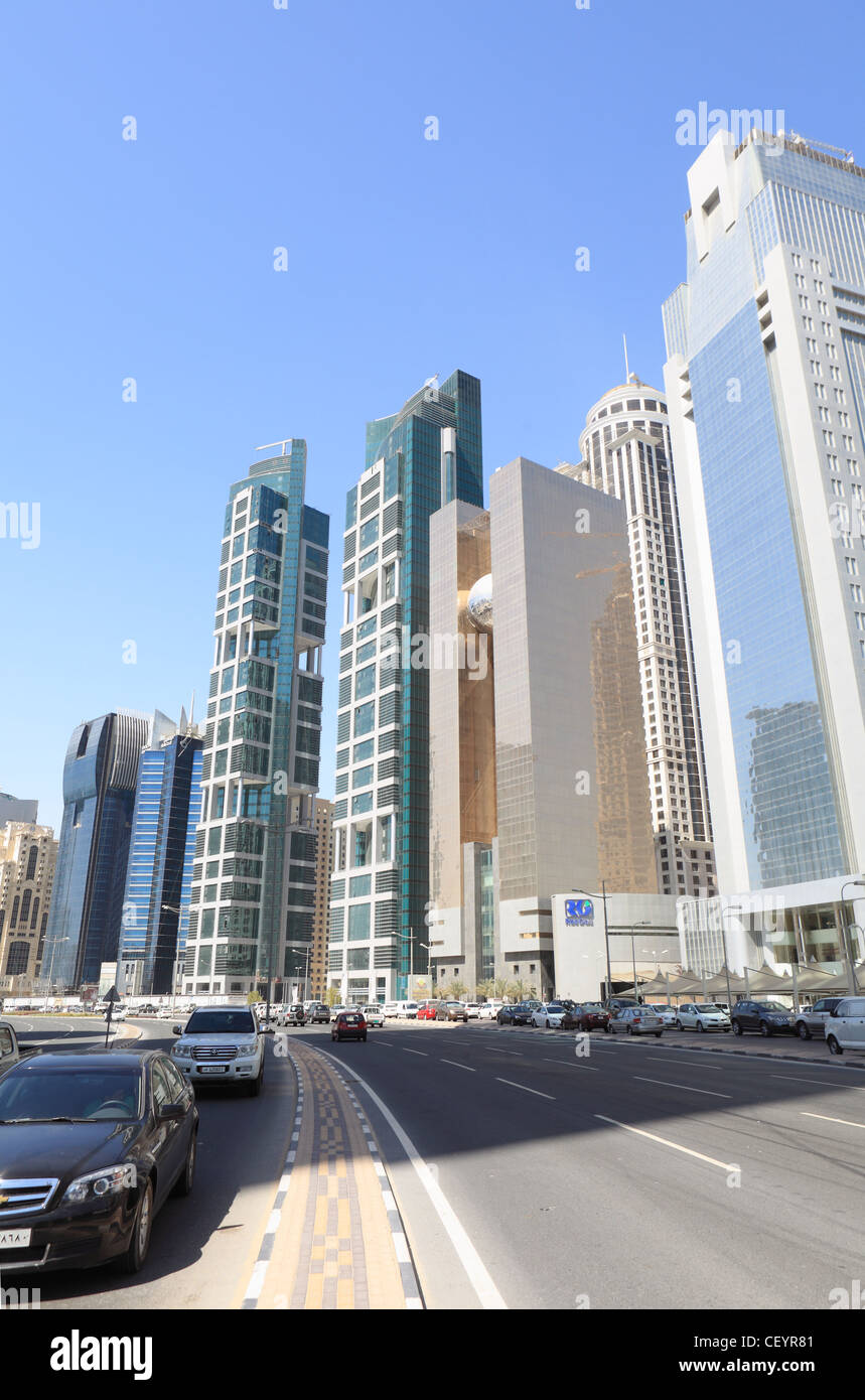 The line-up of towers in the heart of Qatar's capital, Doha, where most ...