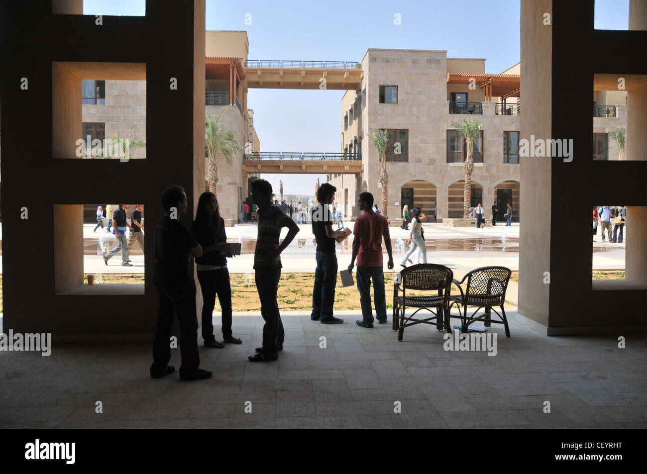 Student life on the new campus of the American University in Cairo, on ...