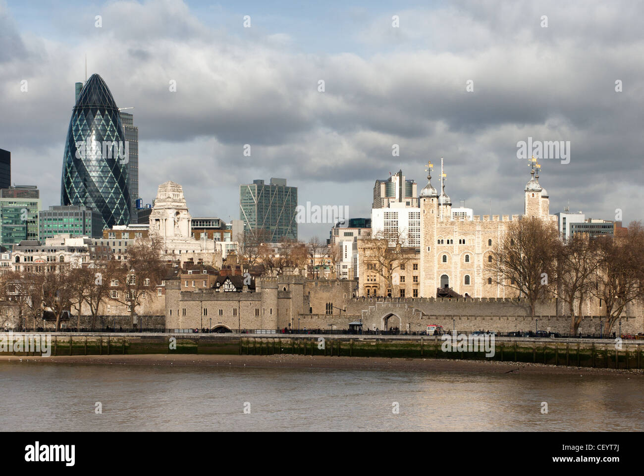Old and New architecture in London Stock Photo - Alamy