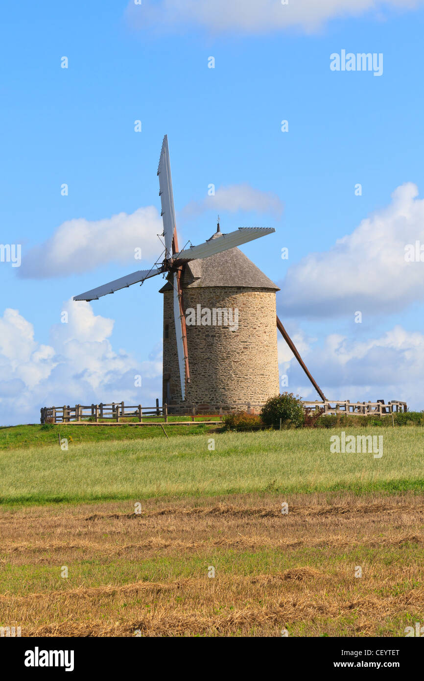 Old windmill in France (Near Mont-Saint-Michel Stock Photo - Alamy