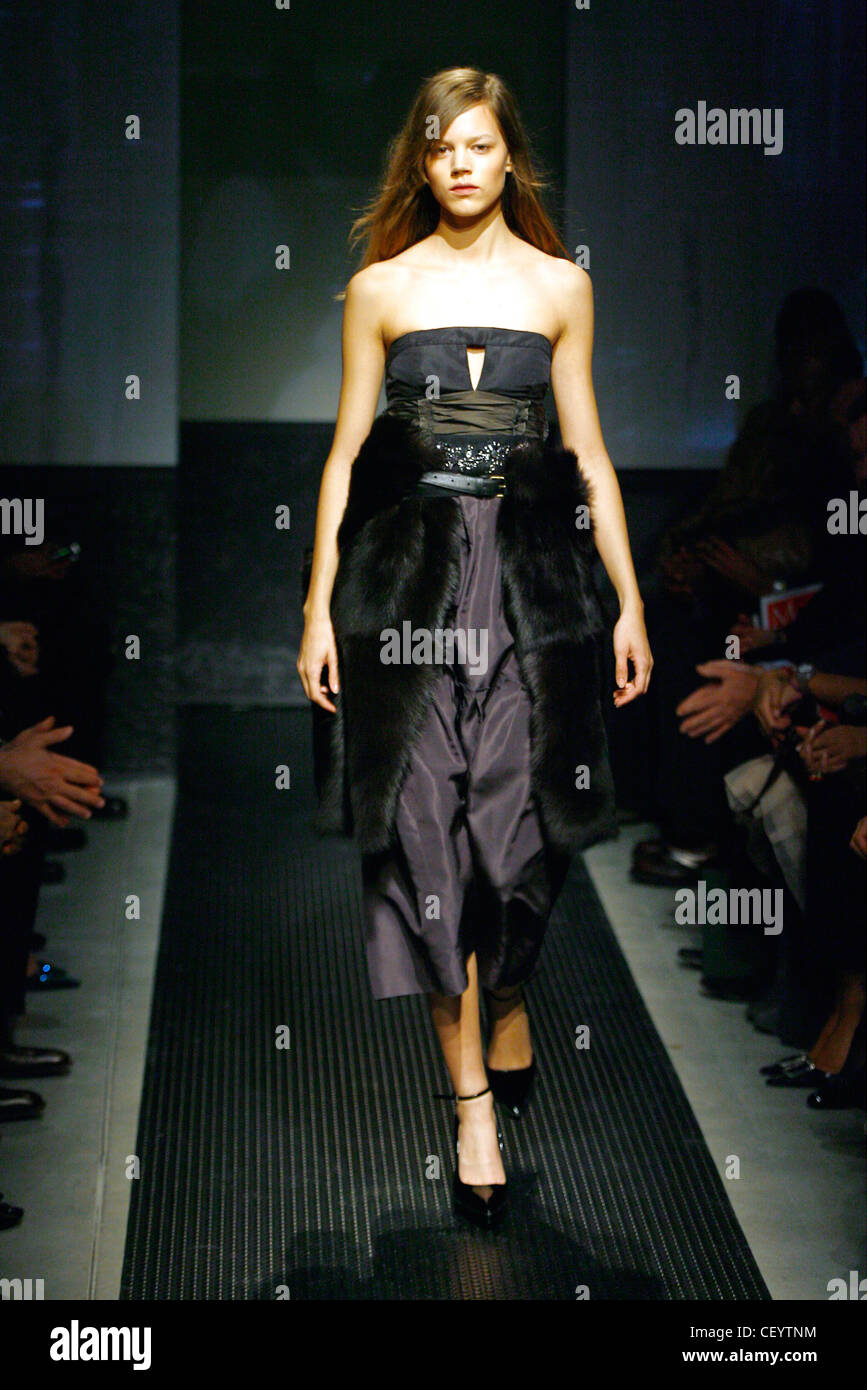 Prada Ready to Wear Milan A W Brunette female model wearing a strapless ...