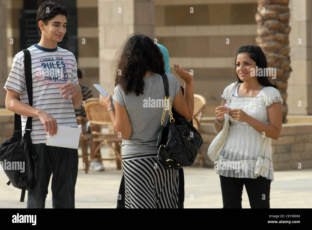 Student life on the new campus of the American University in Cairo, on ...