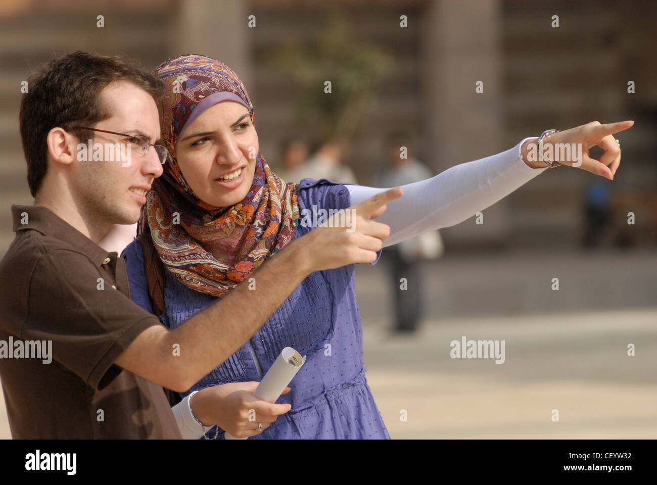 Student life on the new campus of the American University in Cairo, on ...