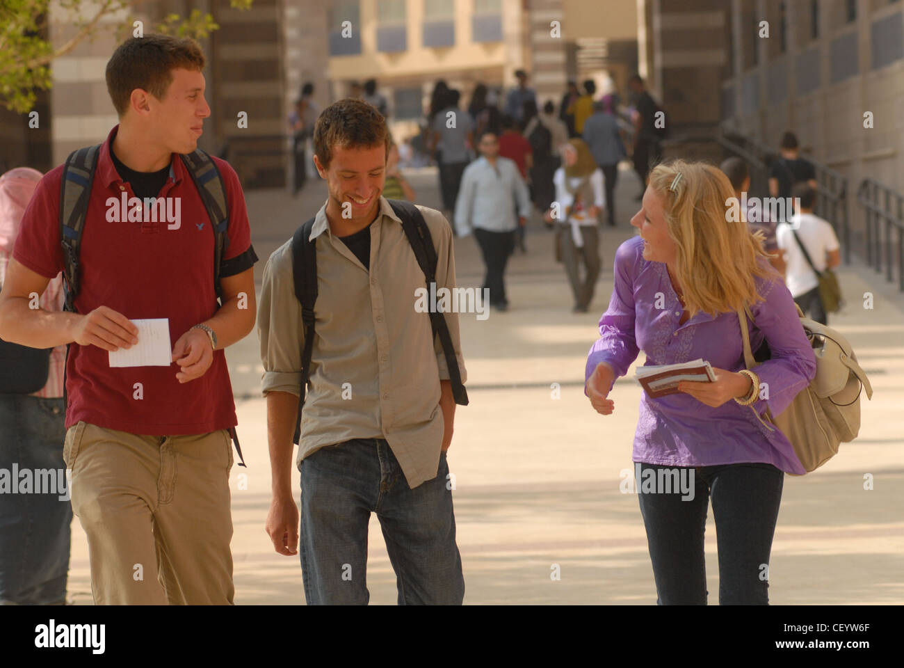 Student life on the new campus of the American University in Cairo, on ...