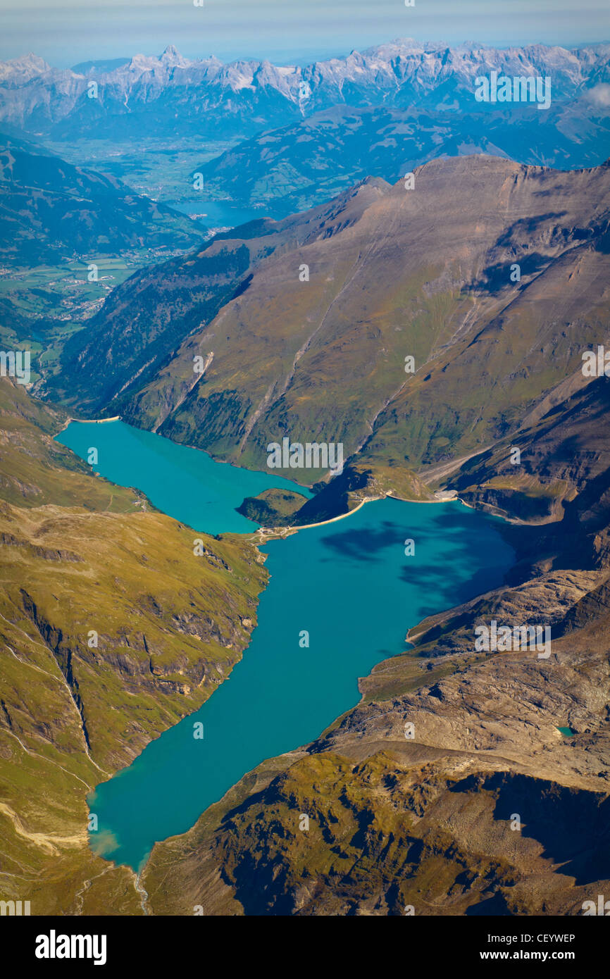 Kaprun lake and power plant aerial view, Salzburg, Austria Stock Photo ...