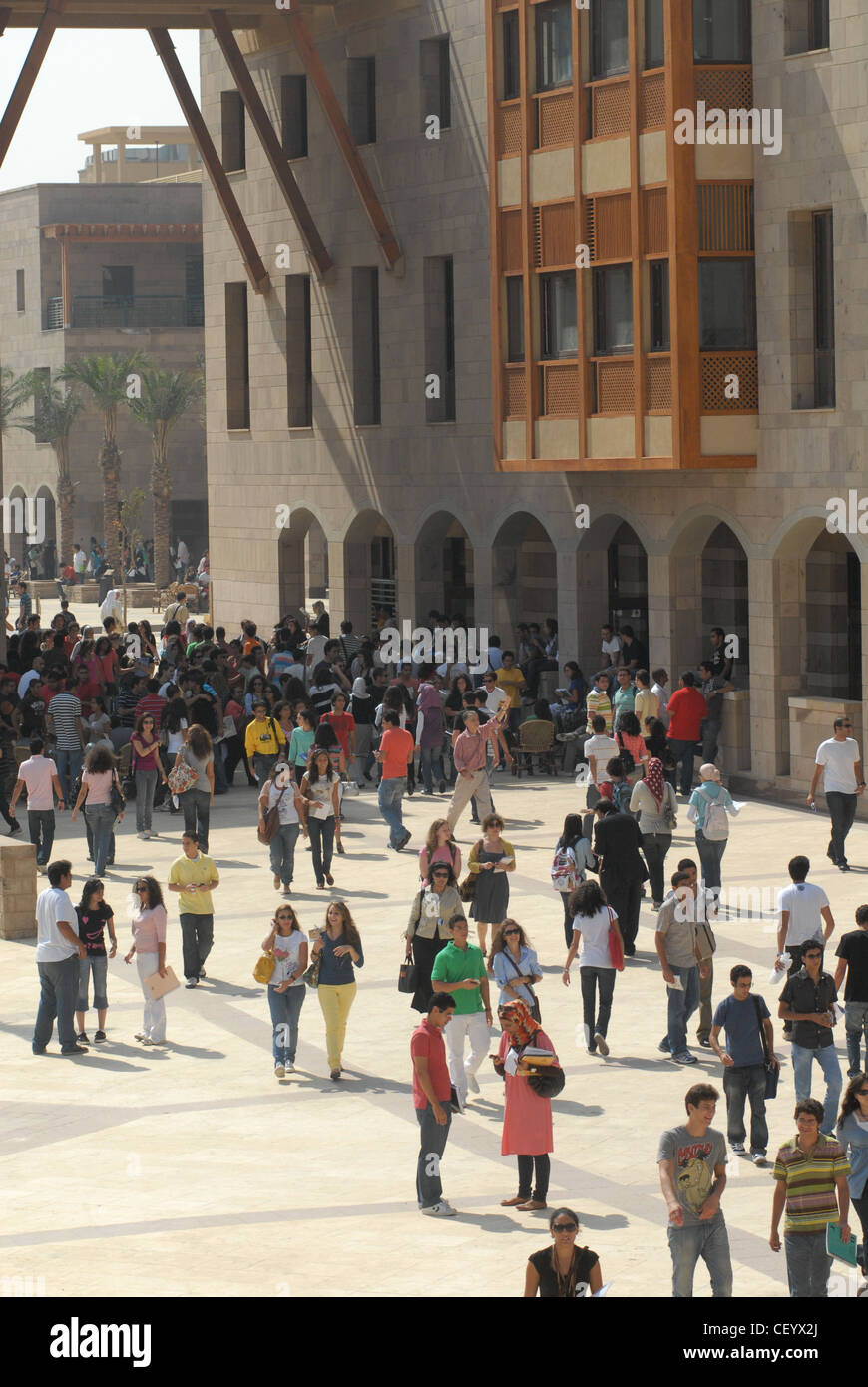Student life on the new campus of the American University in Cairo, on ...