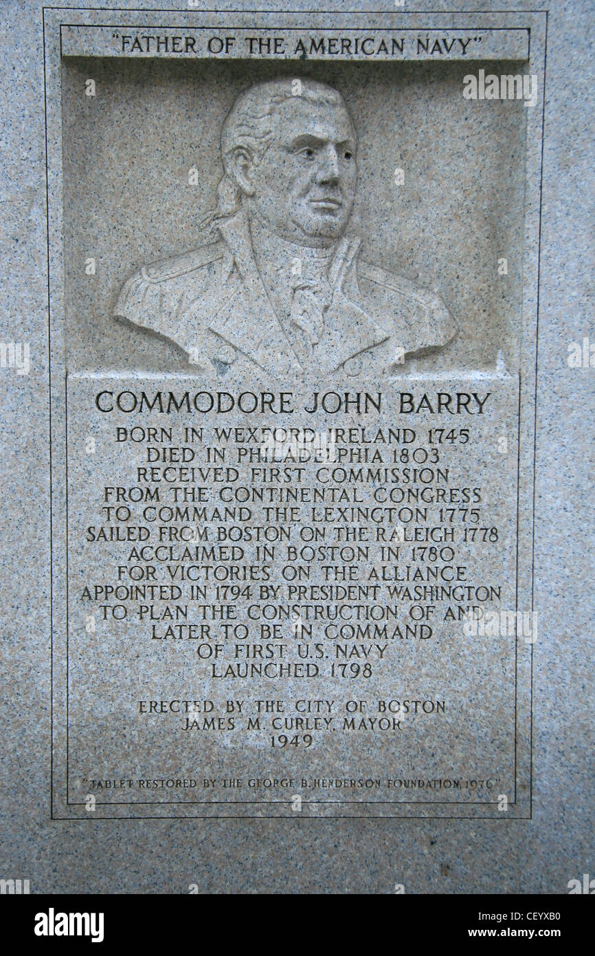 Memorial to Commodore John Barry, opposite the Massachusetts State ...