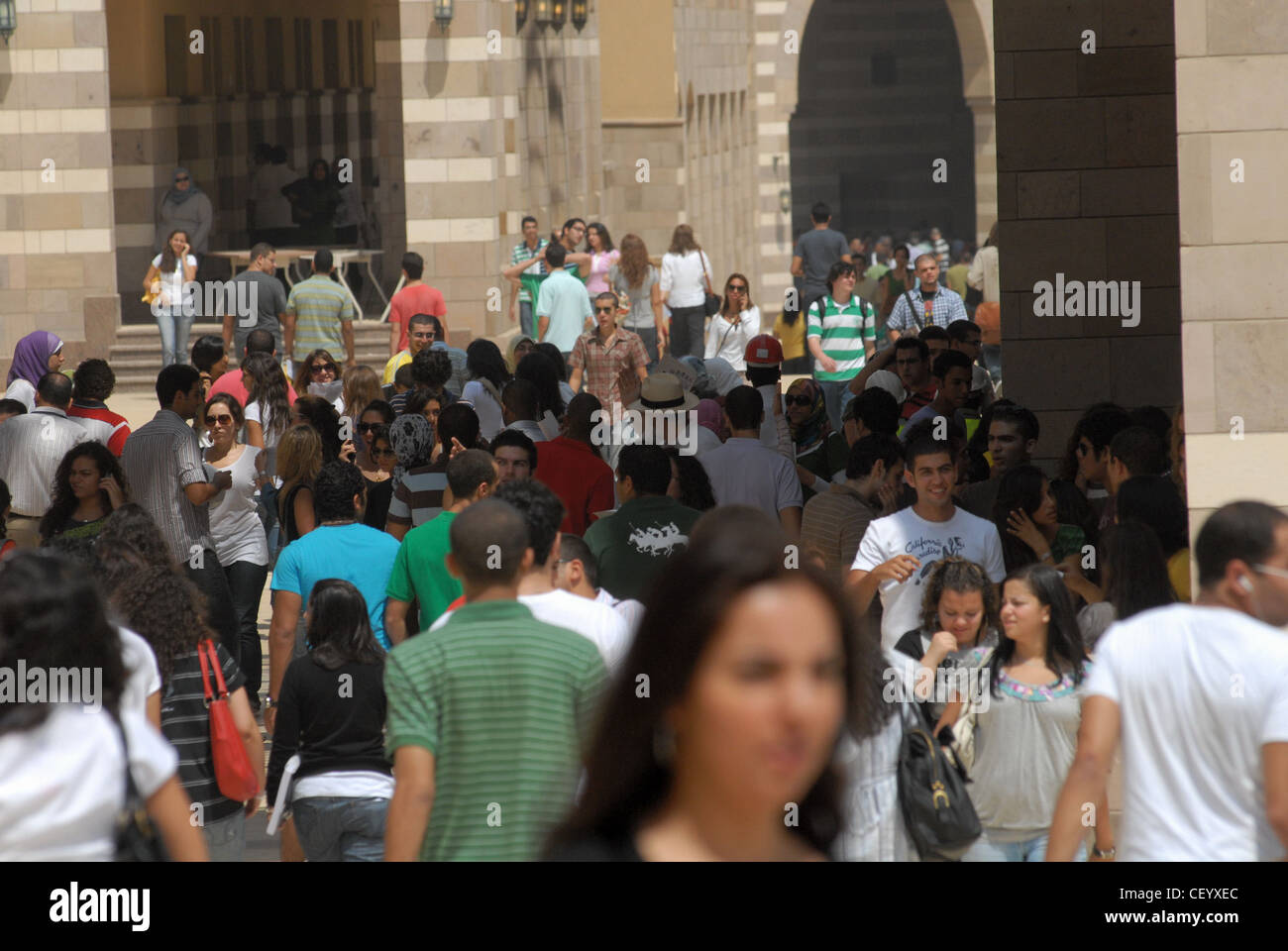 Student life on the new campus of the American University in Cairo, on ...