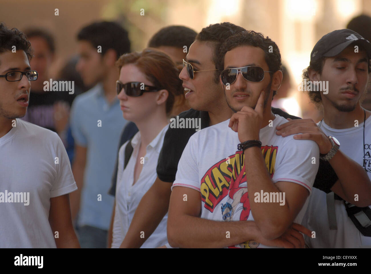 Student life on the new campus of the American University in Cairo, on ...
