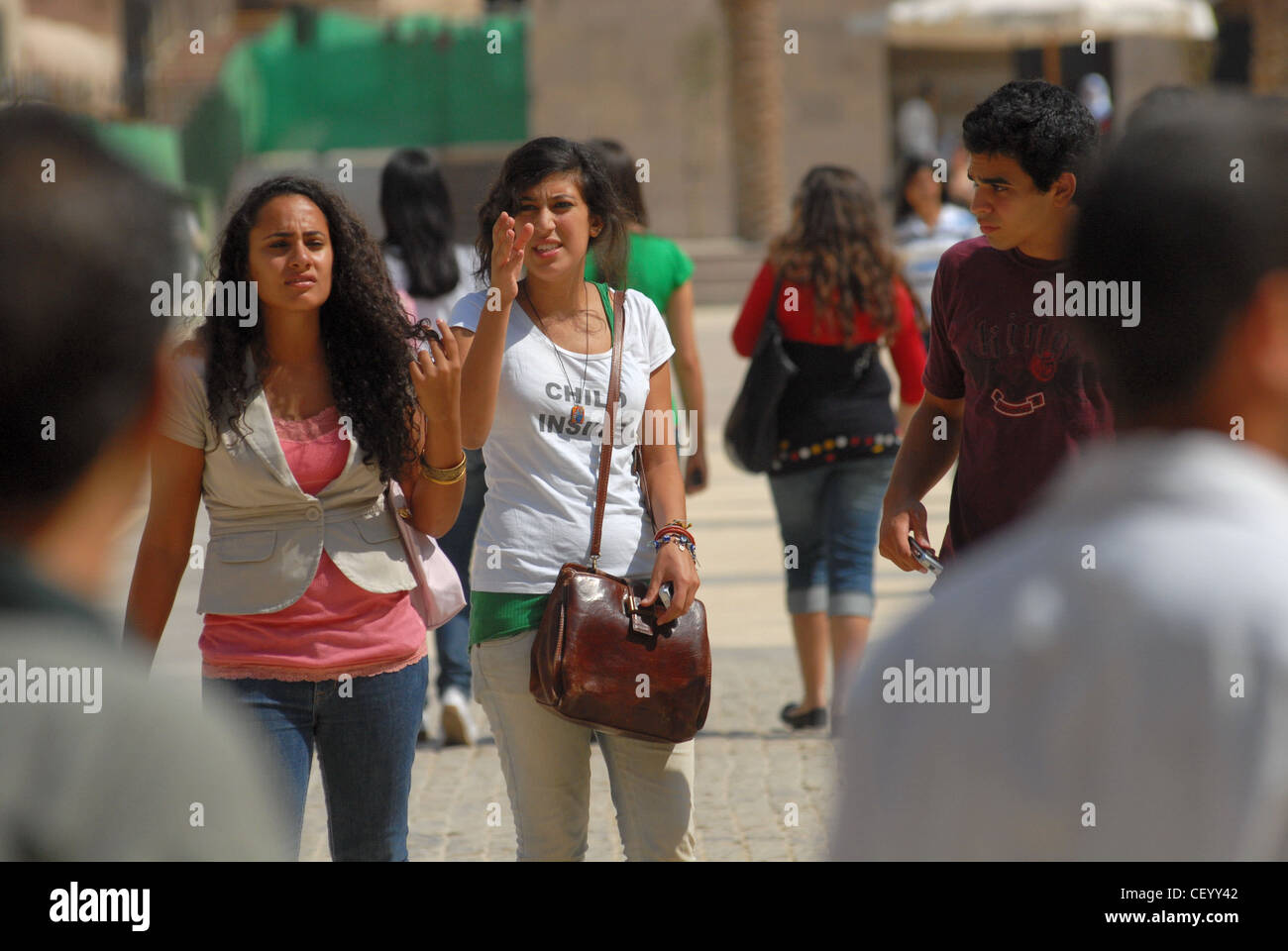 Student life on the new campus of the American University in Cairo, on ...