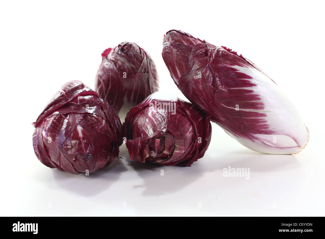 red chicory salads on a light background Stock Photo - Alamy