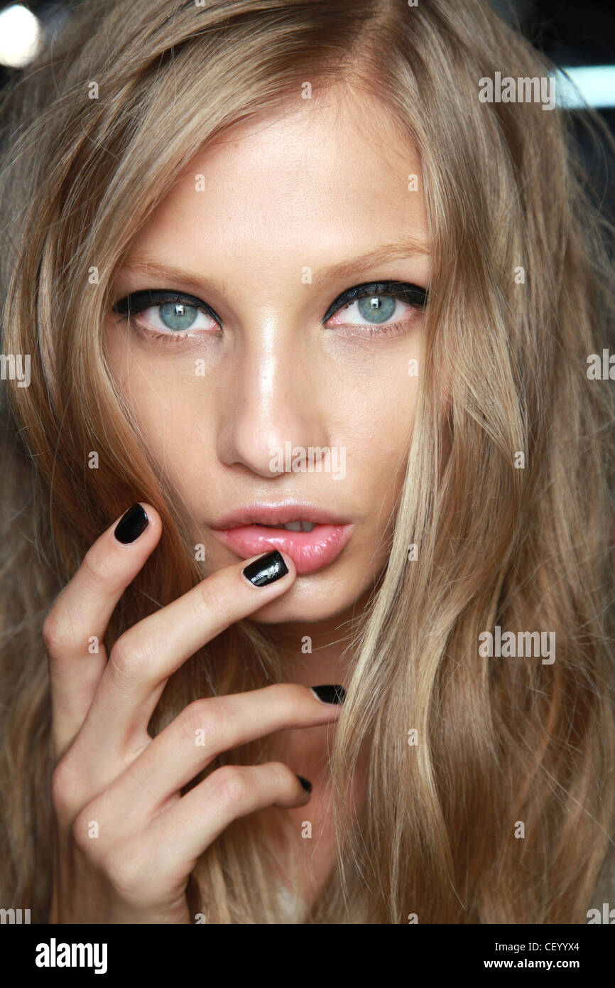 Valentino Backstage Paris Ready to Wear Spring Summer Model fair hair ...