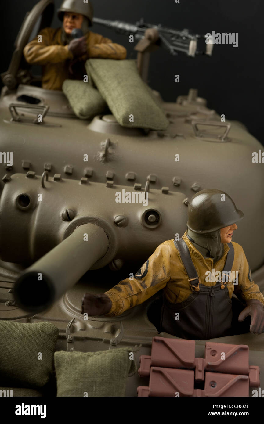 Detailed scale model of late version Sherman Tank M4A3E8, known as the ...