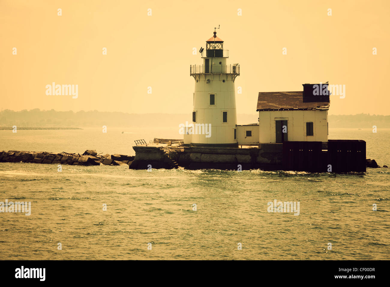 Cleveland lighthouse seen from Lake Erie Stock Photo - Alamy