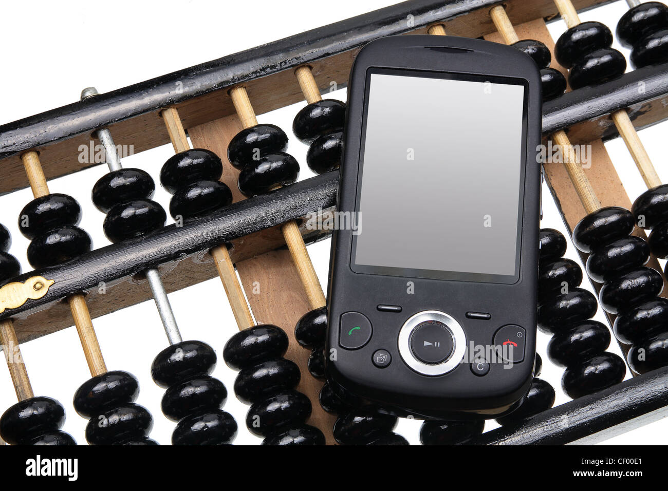 Smart Phone on Abacus Stock Photo - Alamy