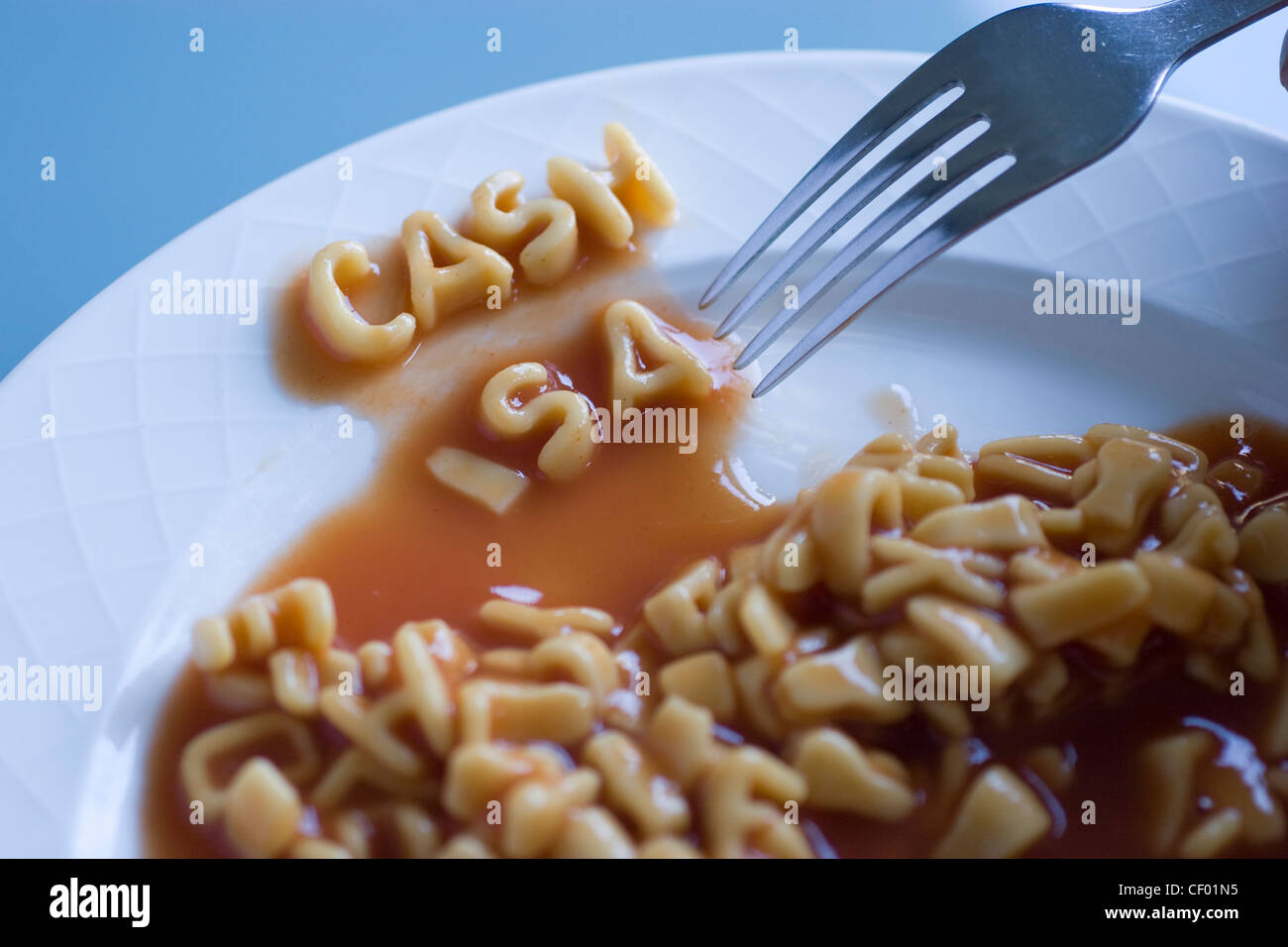 Alphabet spaghetti savings hi-res stock photography and images - Alamy