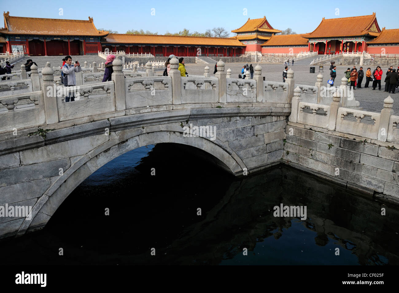 Bridge Over Golden River Forbidden High Resolution Stock Photography ...