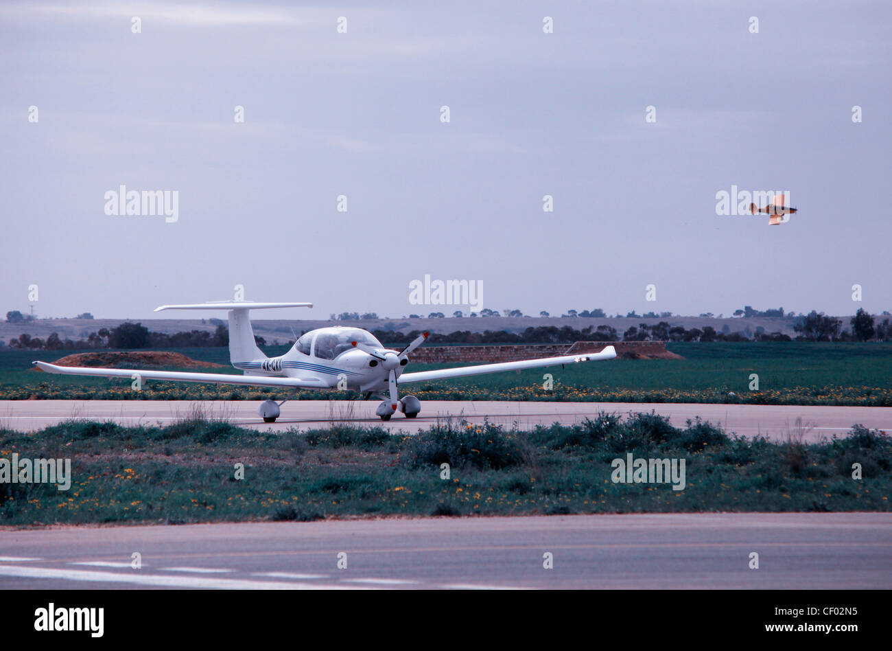 A Diamond DA40 Star, single-engine, light aircraft preparing for ...