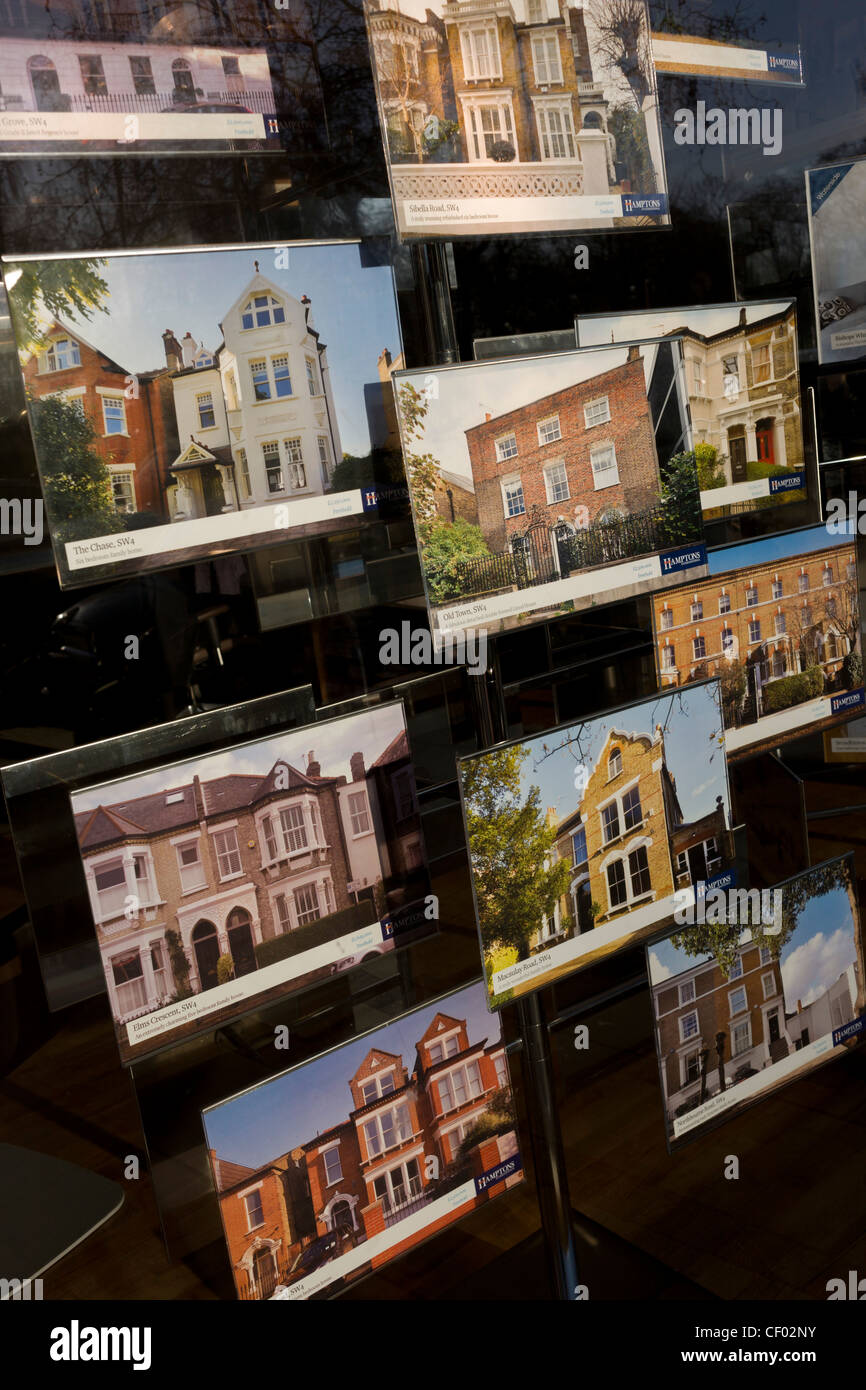 Images of properties on view in the window of Hampton's International ...