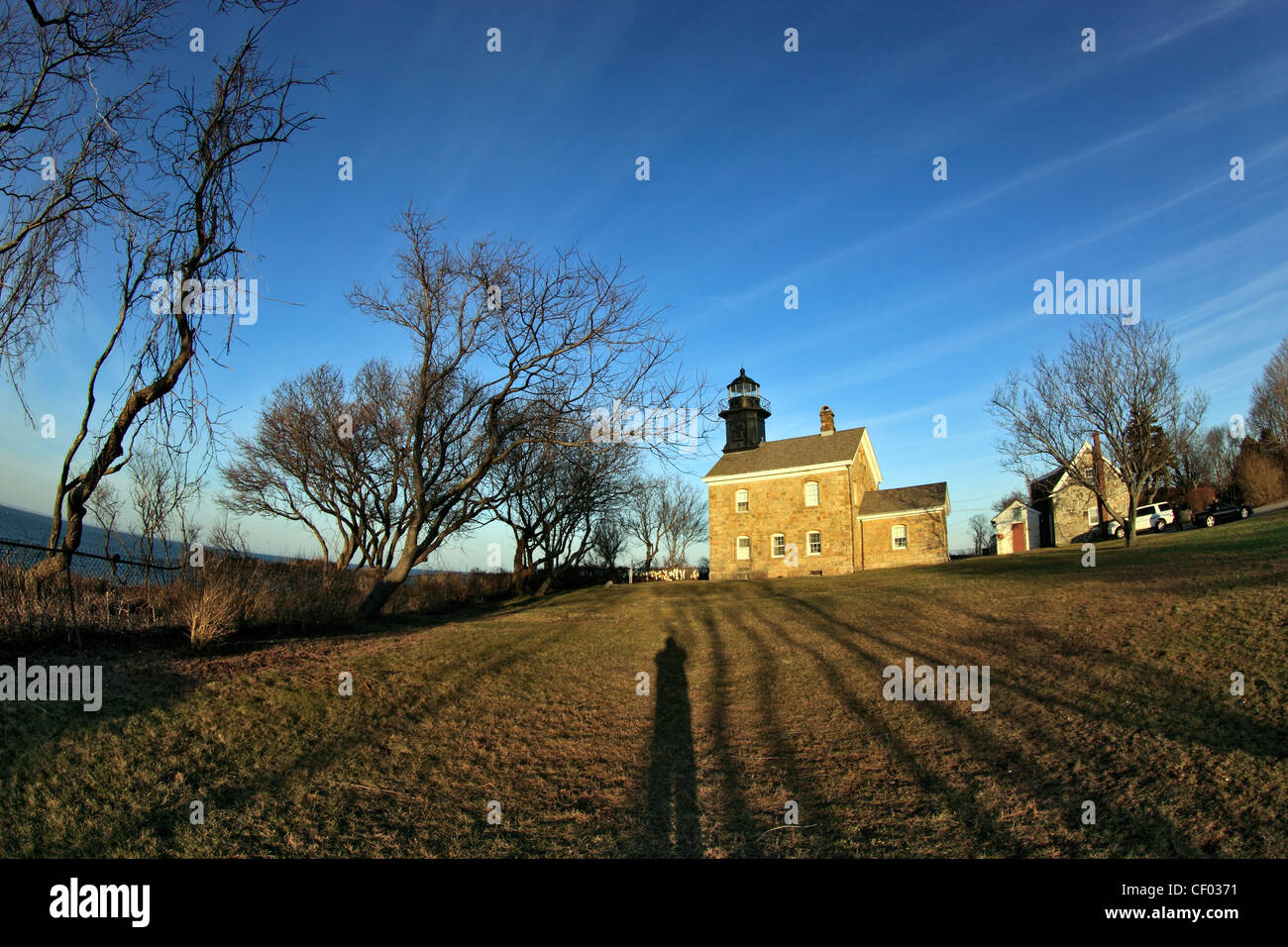 The Old Field Lighthouse, north shore of Suffolk County on Long Island ...