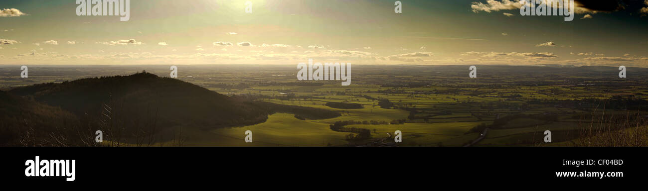 The view from Sutton Bank in North Yorkshire panorama Stock Photo - Alamy