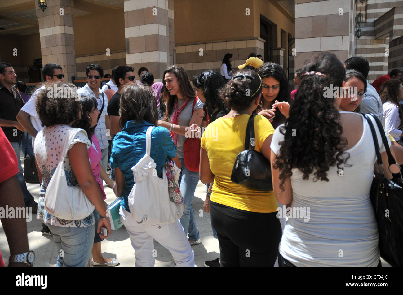 Student life on the new campus of the American University in Cairo, on ...